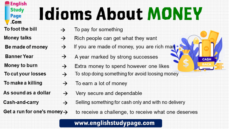 10 Idioms About MONEY and Definition - English Study Page