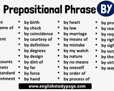 11 Prepositional Phrase WITHOUT Examples - English Study Page